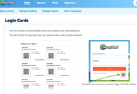 Manage Students - print student logins & QR codes