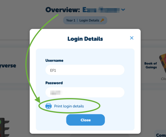 Manage Students - print student logins & QR codes