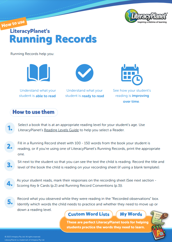 How to use Running Records